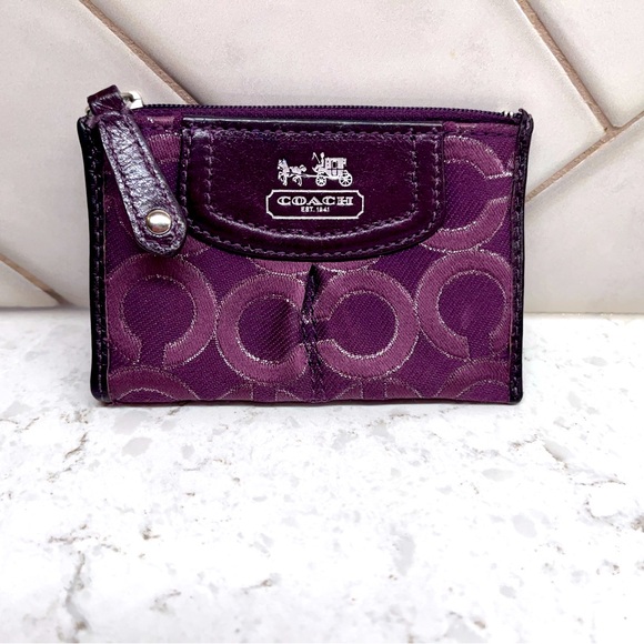 Coach | Accessories | Coach Purple Fabric Card Case | Poshmark